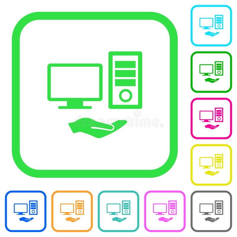 Shared Computer Vivid Colored Flat Icons Stock Vector - Illustration of ...