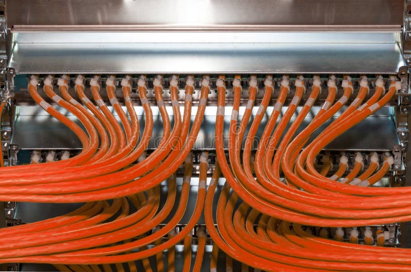 Copper Network Patch Panel In A Data Center Stock Image - Image of ...