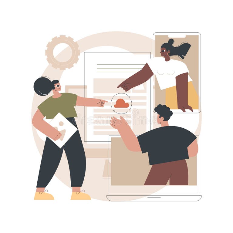 Shared Document Abstract Concept Vector Illustration. Stock Vector - Illustration of document ...