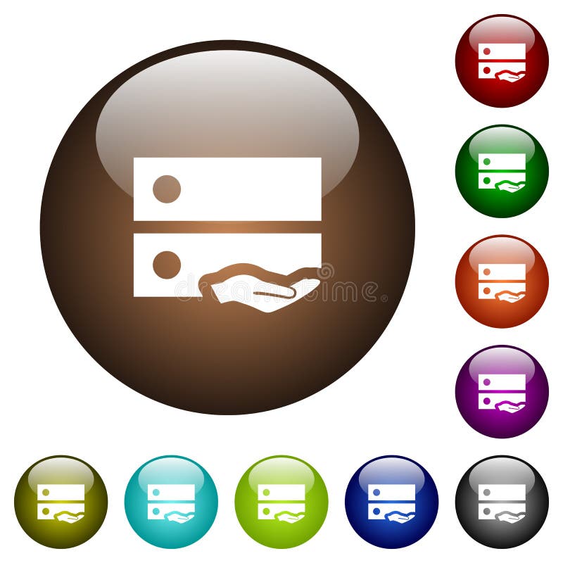 Shared Drive Color Glass Buttons Stock Vector - Illustration of backup ...