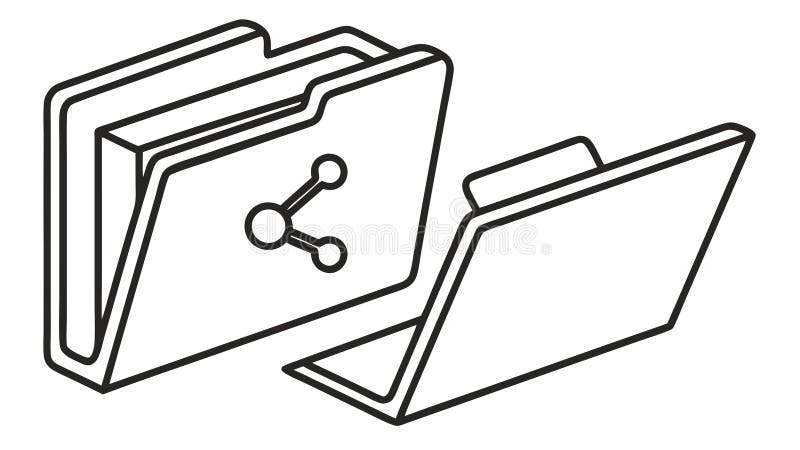 A Shared Folder Icon for Cloud Storage, File Sharing, and Collaboration. Vector Design ...