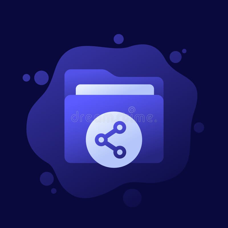 Shared Folder Icon, Vector Design Stock Vector - Illustration of icon ...