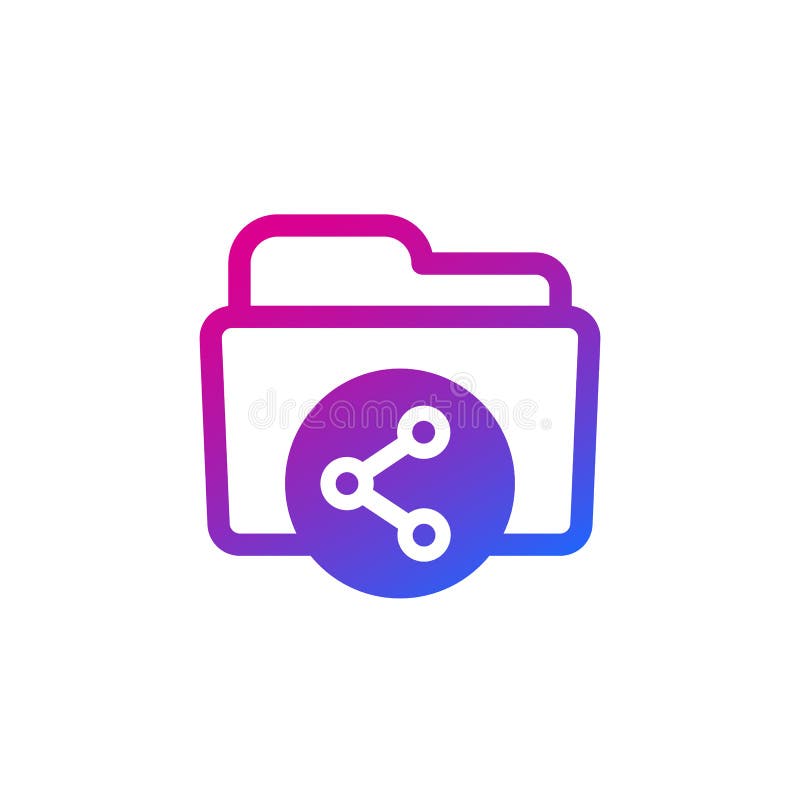 Shared Folder Icon Vector, Filled Flat Sign, Solid Pictogram Isolated ...