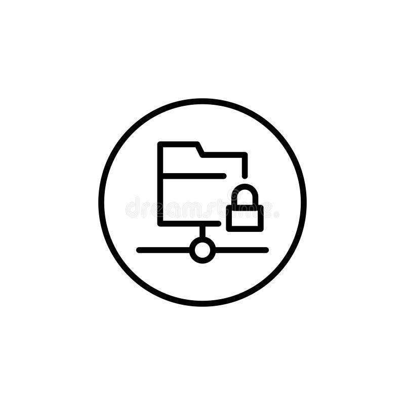 Shared Folder Lock Icon Thin Vector Set Stock Illustration ...