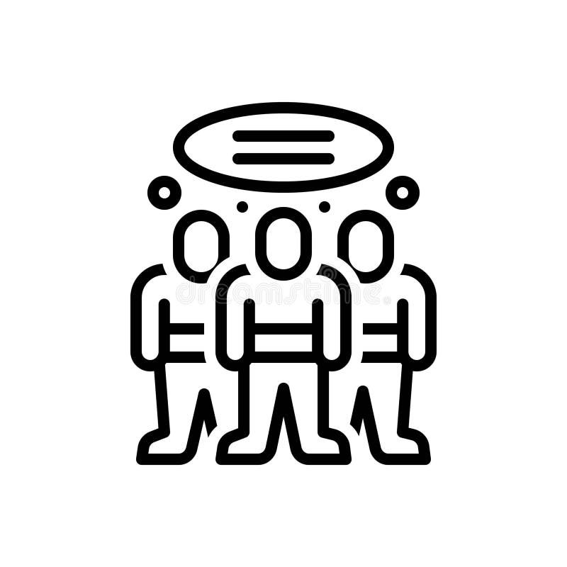 Black Line Icon for Shared Interest, Shared and Buddy Stock ...