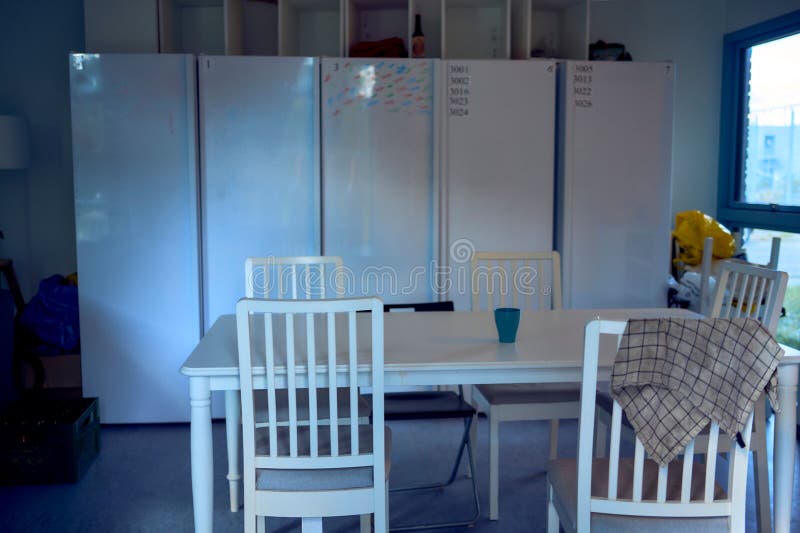 Shared Kitchen in a Student Dormitory Stock Image - Image of sharing ...
