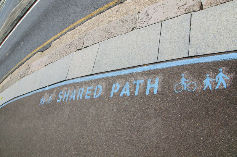 Shared Path, Bike Path, Walking Path, Two Way Crossing Stock Image ...