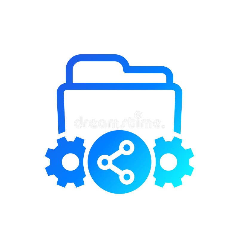 Shared Project or Folder Icon Stock Vector - Illustration of share ...