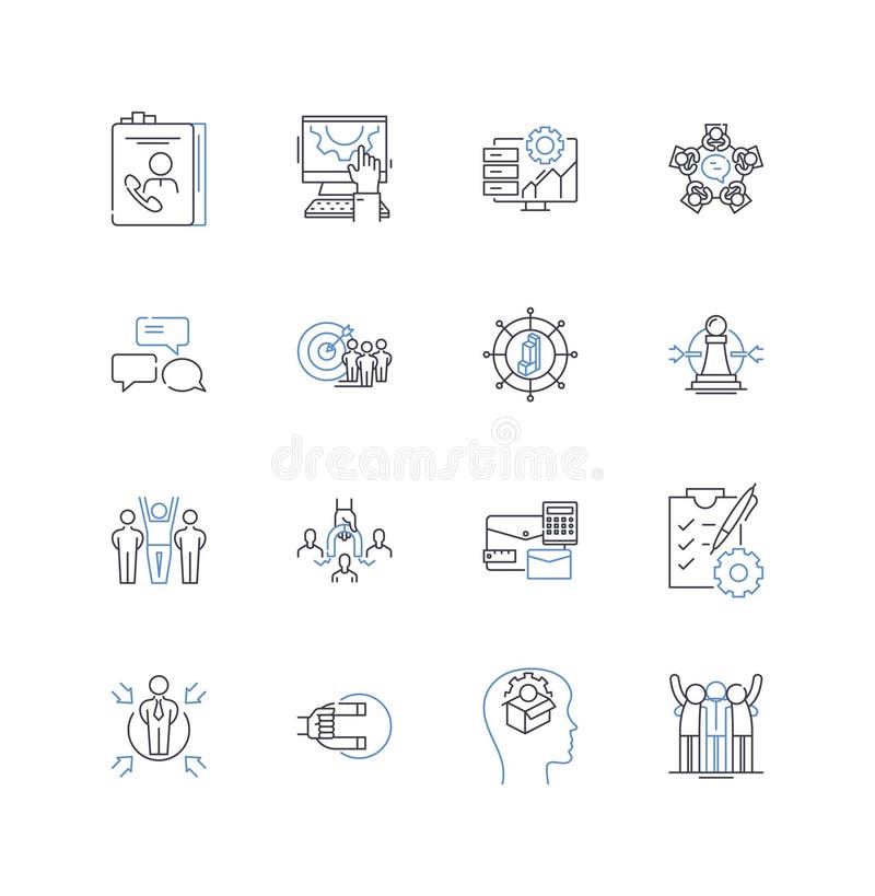 Shared Project Line Icons Collection. Collaboration, Teamwork ...