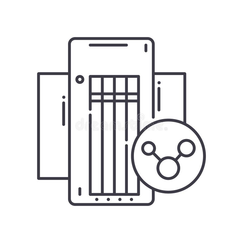 Shared Server Icon, Linear Isolated Illustration, Thin Line Vector, Web ...