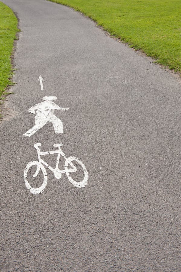 Shared Path, Bike Path, Walking Path, Two Way Crossing Stock Image ...