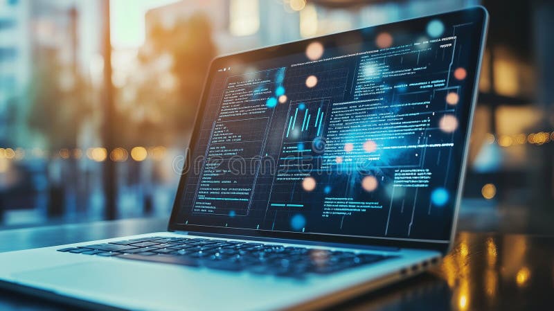 Shared Virtual Workspace Shown on a Laptop Screen, Representing ...