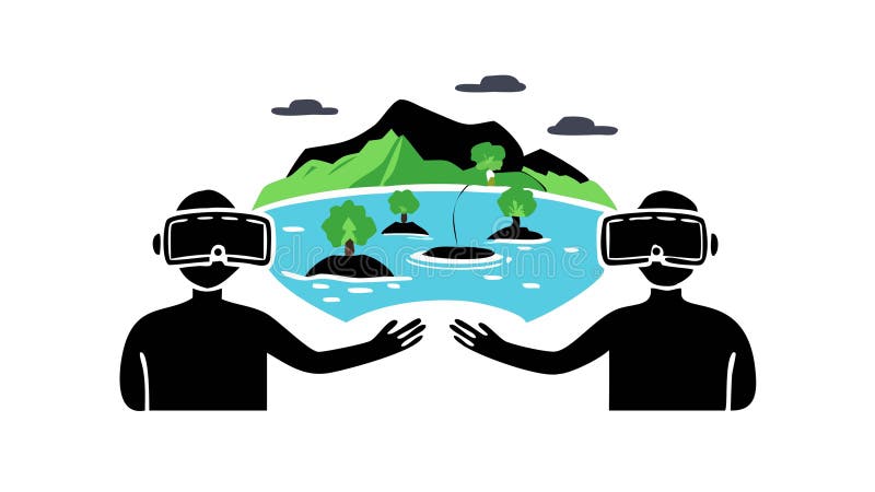 Shared VR Ocean, Collaborative Virtual Underwater, Vector Design ...