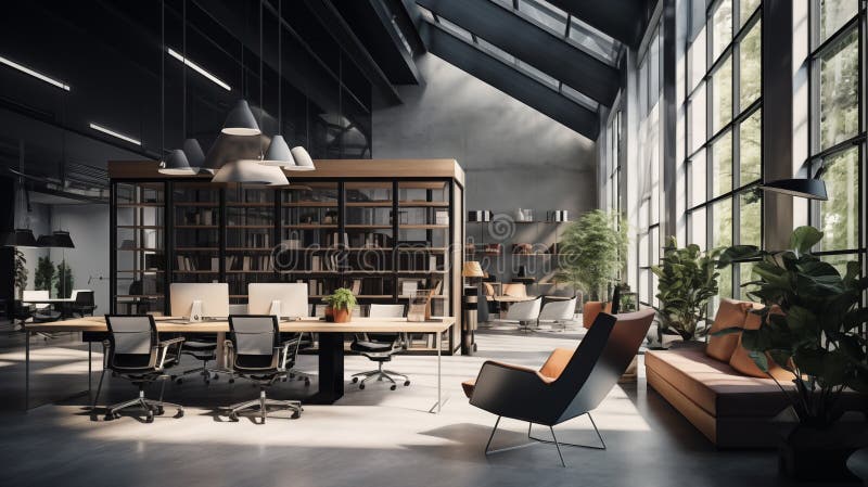 Shared Workspace Ai Generated Background Image Stock Illustration ...