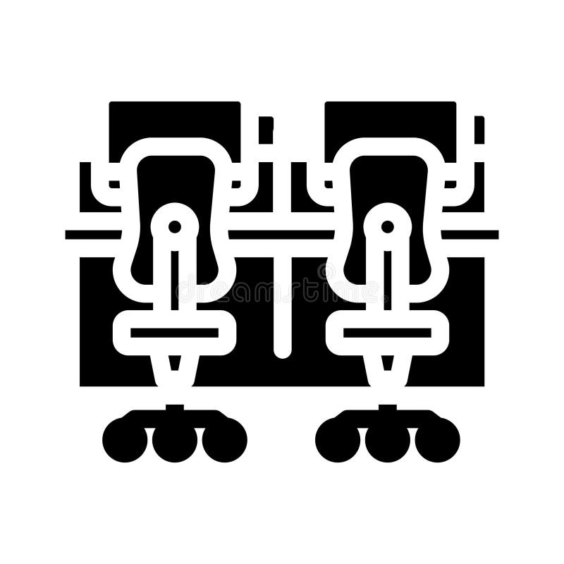 Shared Workspace Table Hybrid Work Glyph Icon Vector Illustration Stock ...