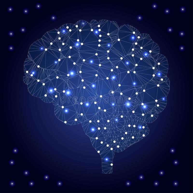 Shares of the Brain, Polygon, 3s Blue Stars 2 Stock Vector ...