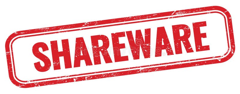 SHAREWARE Text on Red Grungy Stamp Stock Illustration - Illustration of ...