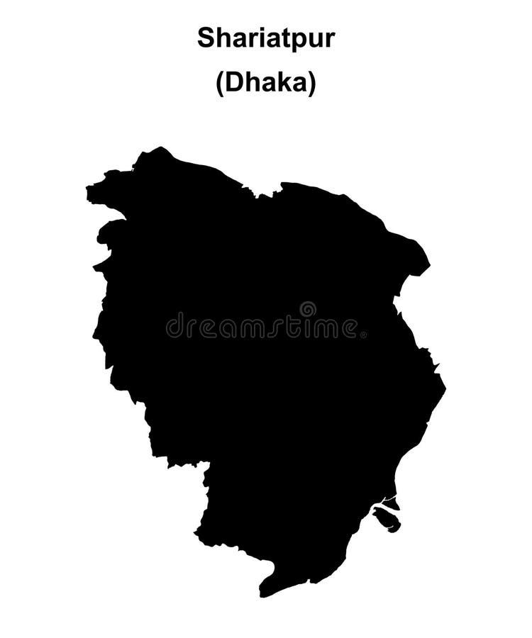 Shariatpur outline map stock vector. Illustration of boundary - 371637855
