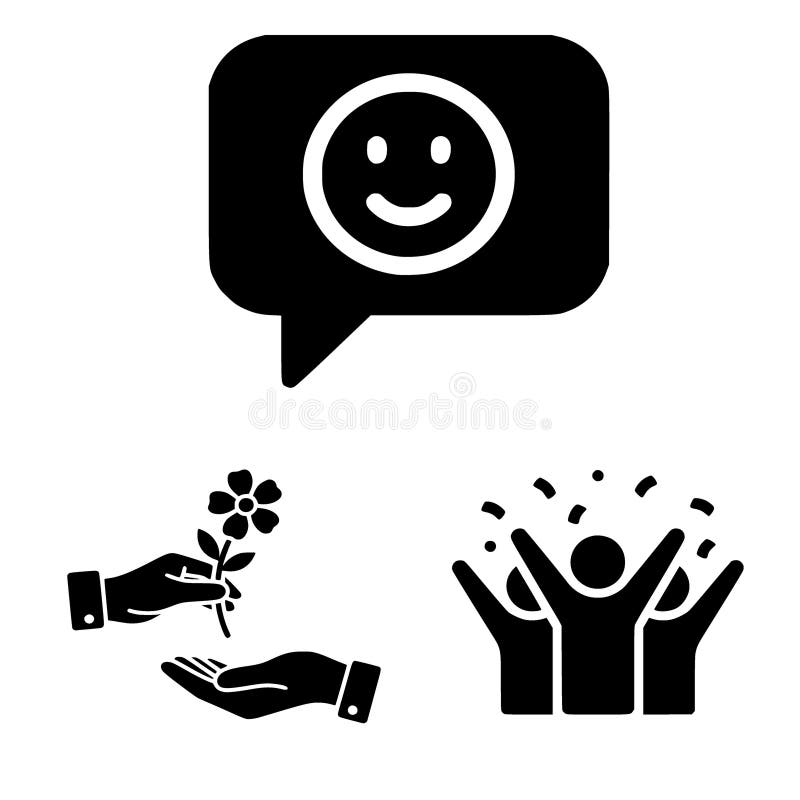 Sharing and Amplifying Joy Vector Icon Set for Celebration Stock Photo ...