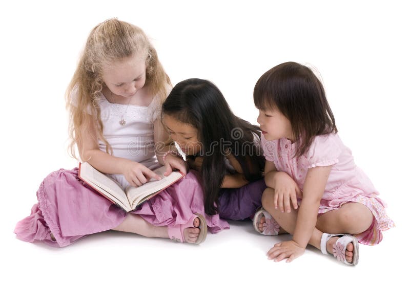 Sharing a book stock photo. Image of female, youth, asian - 8357518