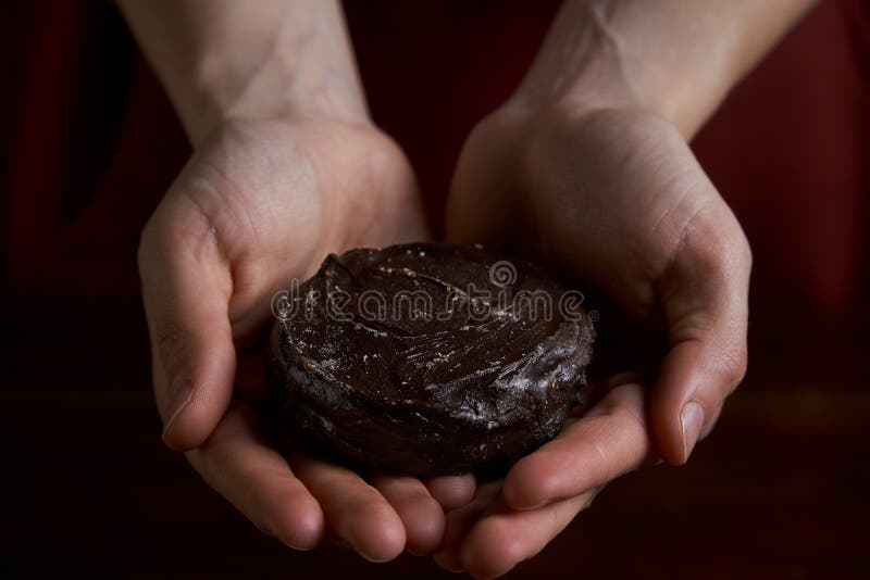 Sharing a Caramel cookie stock photo. Image of love - 199709244