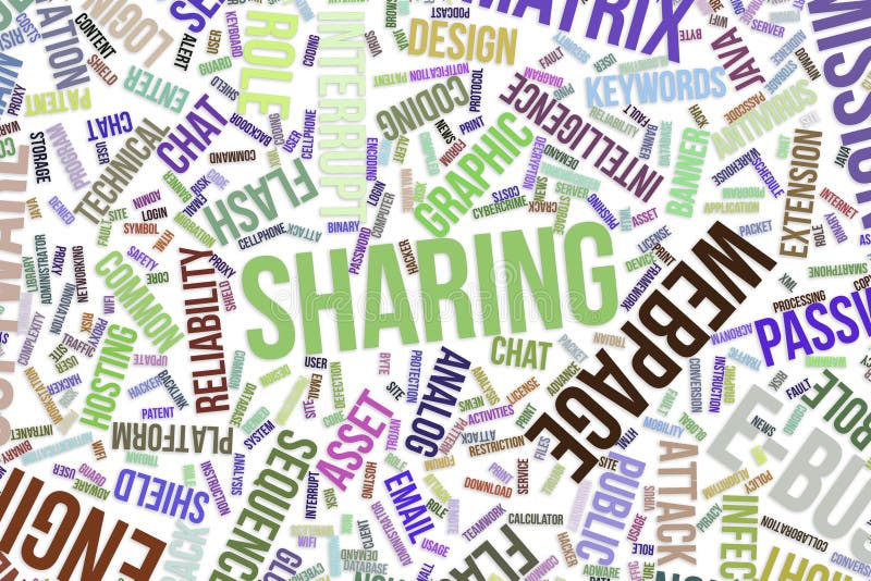 Sharing, Conceptual Word Cloud for Business, Information Technology or ...