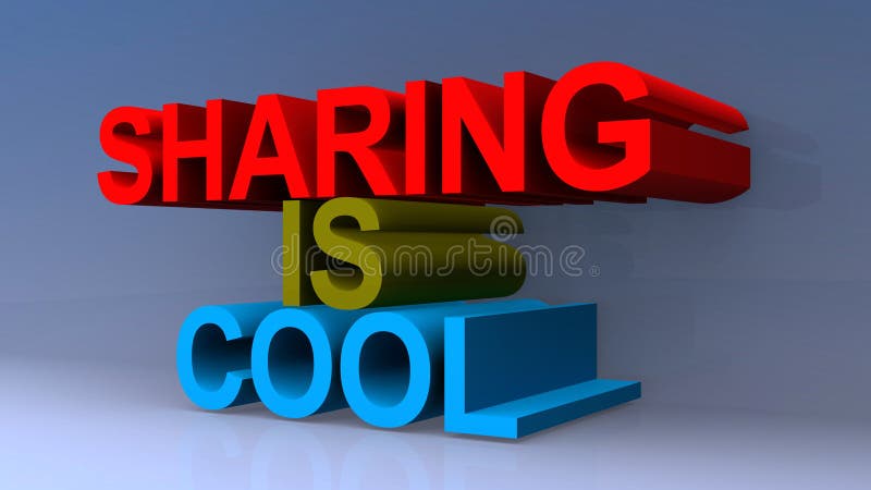 Sharing is cool on blue stock illustration. Illustration of relax ...