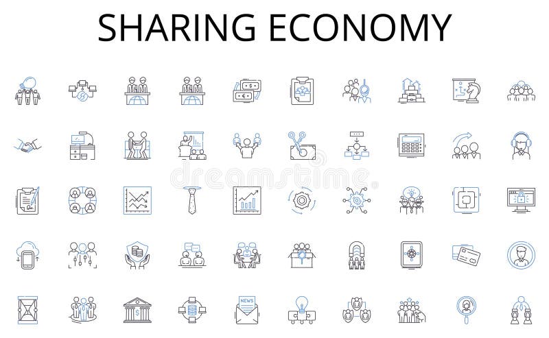 Sharing Economy Line Icons Collection. Planning, Execution ...