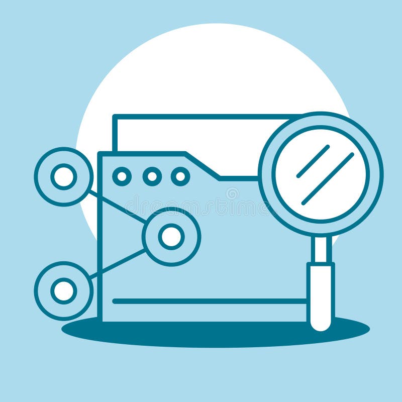 Sharing file and analysis stock vector. Illustration of technology ...