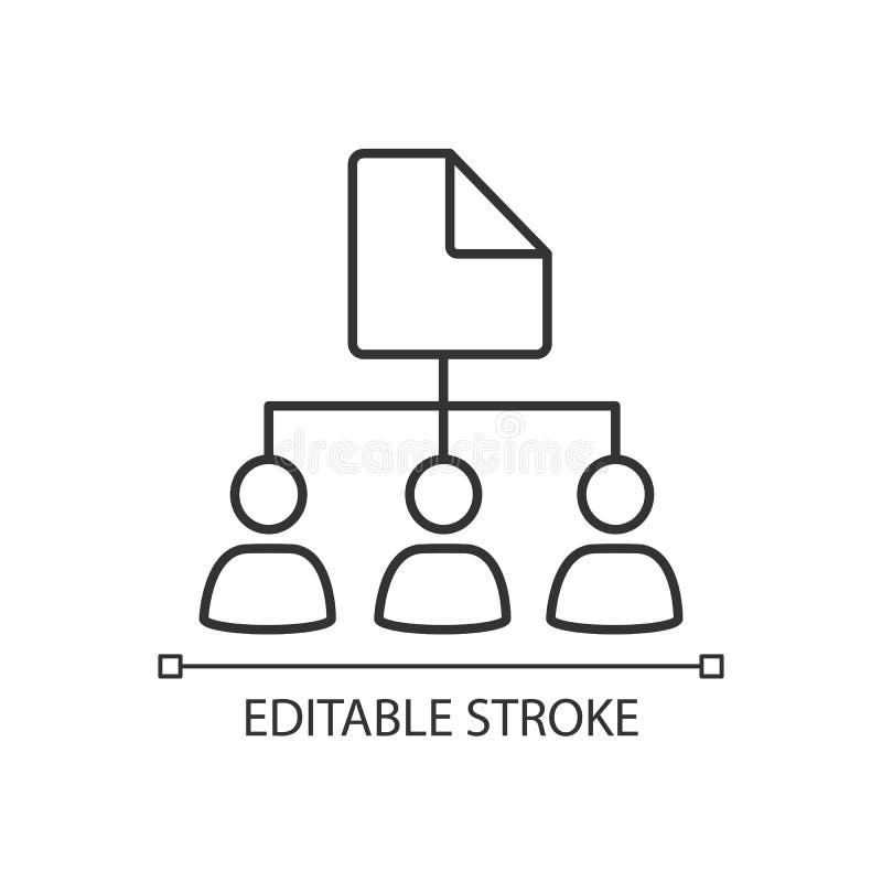 Sharing File with Different Users Linear Icon Stock Vector ...