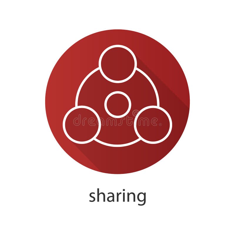 Sharing Flat Linear Long Shadow Icon Stock Vector - Illustration of ...