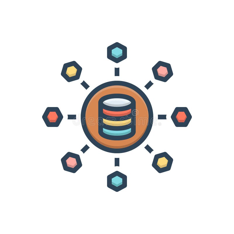 Color Illustration Icon for Sharing, Link and Database Stock ...