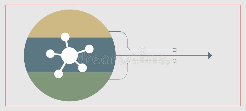 Sharing Icon in Rounded Circle with Circuit Line Arrow. Premium Quality ...