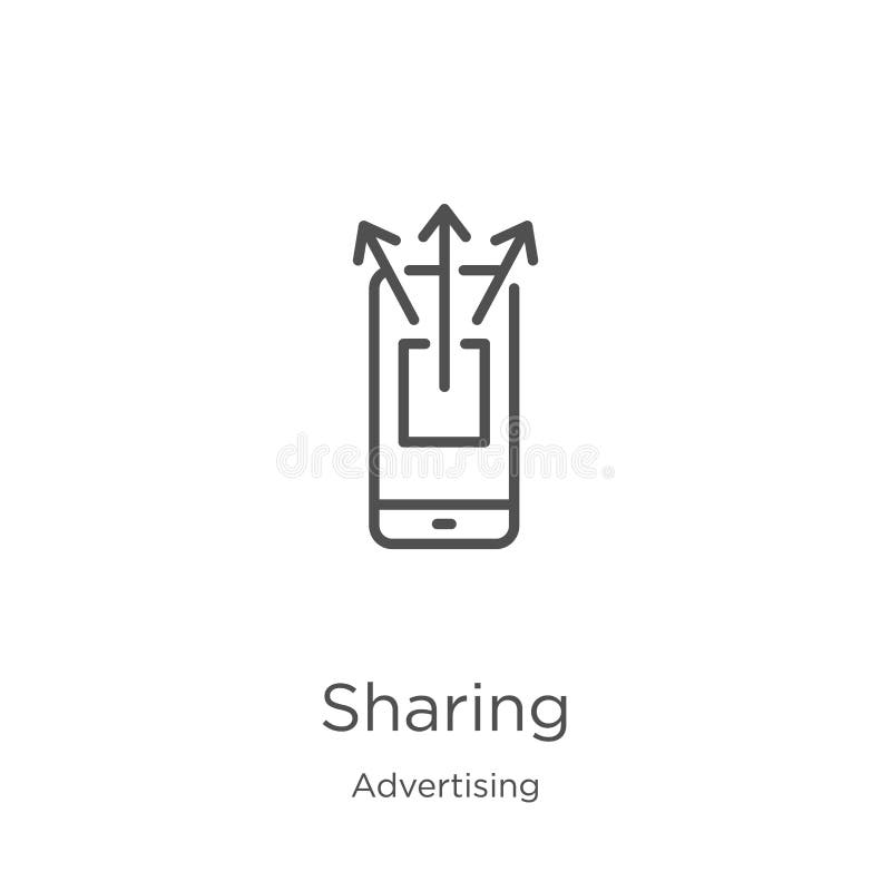 Sharing Icon Vector from Advertising Collection. Thin Line Sharing ...