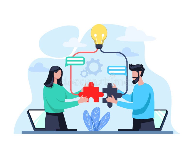 Sharing Ideas Each Other Ideas Concept Teamwork Illustration Vector ...