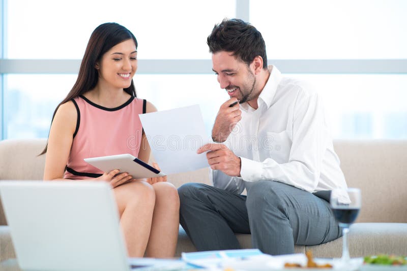 Sharing the ideas stock photo. Image of paperwork, interaction - 35371642