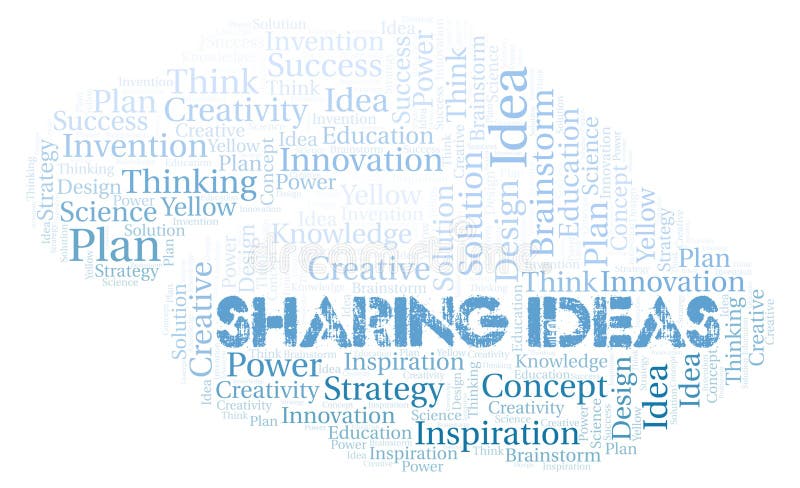 Sharing Ideas Typography Word Cloud Create with the Text only. Stock ...