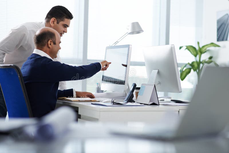 Sharing information stock image. Image of showing, coworker - 64104107