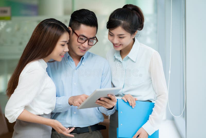 Sharing information stock image. Image of corporate, cheerful - 57519157