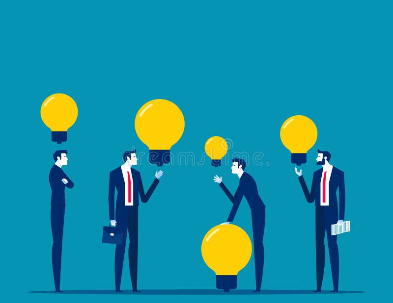 Sharing Knowledge Collaboration Business Generating Vector Illustration Concept Stock Vector