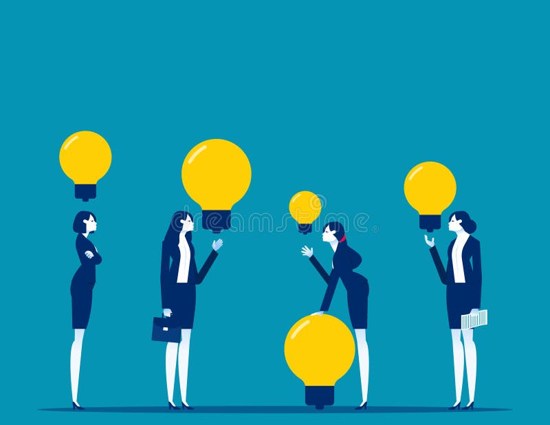 Sharing Knowledge Collaboration Business Generating Vector Illustration Concept Stock Vector