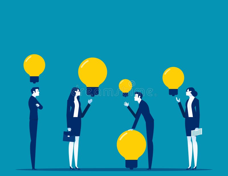 Sharing Knowledge Collaboration. Business Generating Vector ...