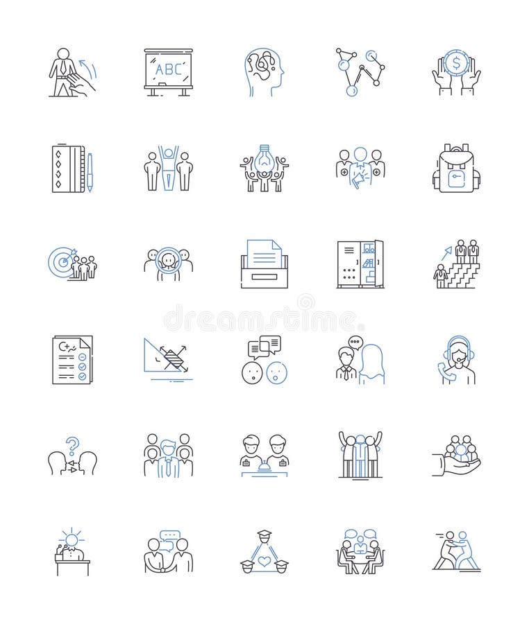 Sharing Knowledge Line Icons Collection. Collaboration, Expertise ...