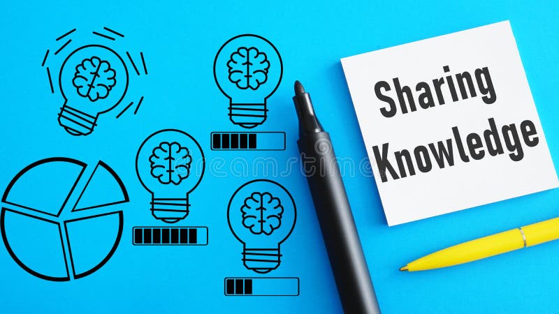 Sharing Knowledge is Shown Using the Text Stock Image - Image of ...