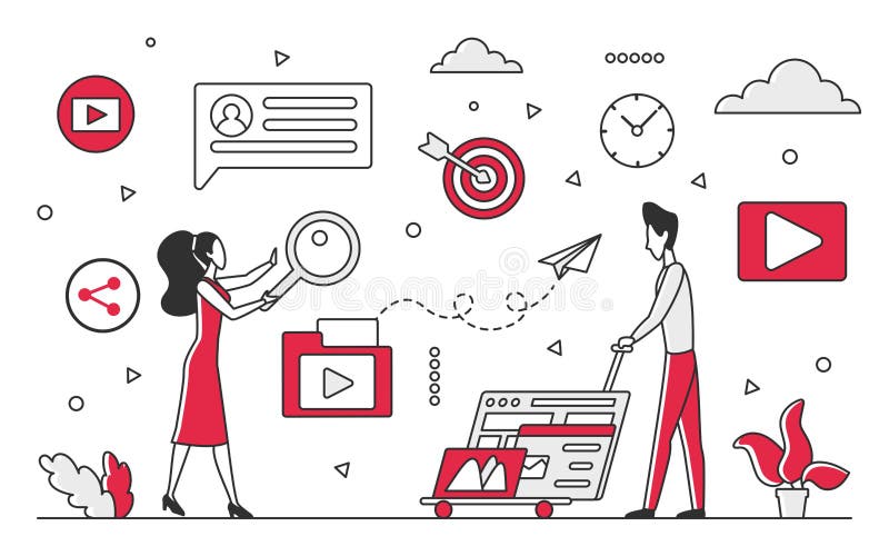 Sharing media content stock vector. Illustration of media - 263948501