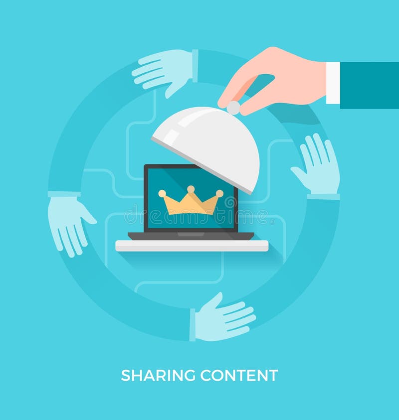 Sharing Quality Content stock vector. Illustration of cloche - 51432441