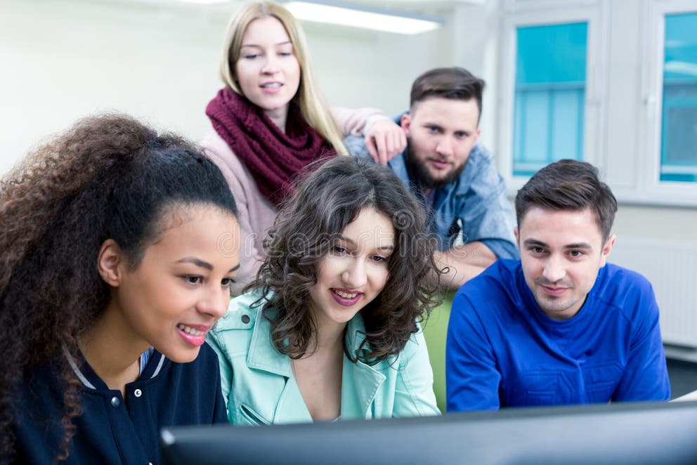 Sharing the Research with the Group Stock Image - Image of group ...