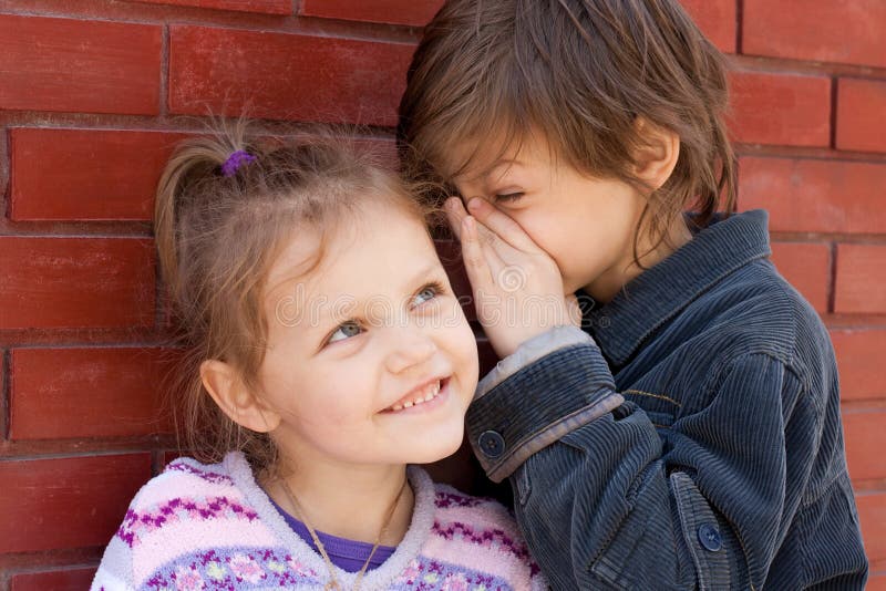 Sharing secrets stock photo. Image of siblings, portrait - 22144122