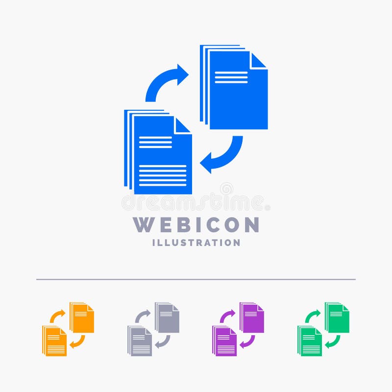 Sharing, Share, File, Document, Copying 5 Color Glyph Web Icon Template ...