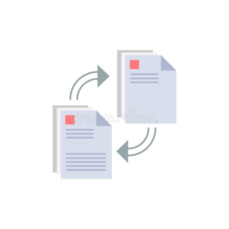 Sharing, Share, File, Document, Copying Flat Color Icon Vector Stock ...